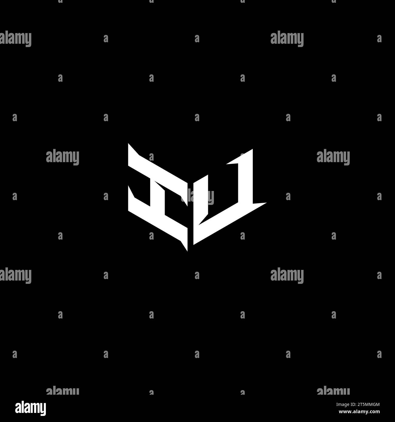 IU Premium emblem logo initial esport and gaming design concept Stock ...