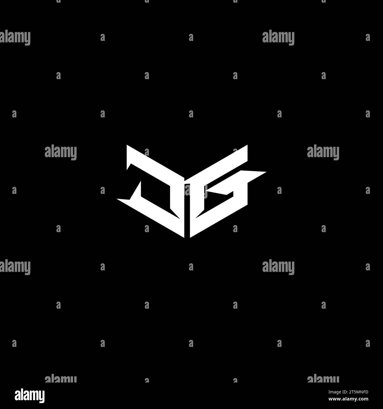 JG Premium emblem logo initial esport and gaming design concept Stock ...