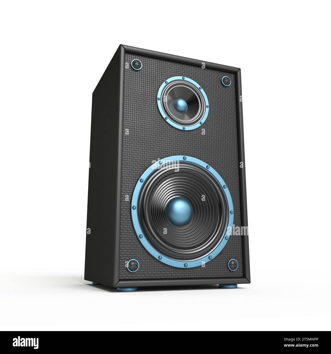 Black and blue speaker 3D rendering illustration isolated on white background Stock Photo - Alamy