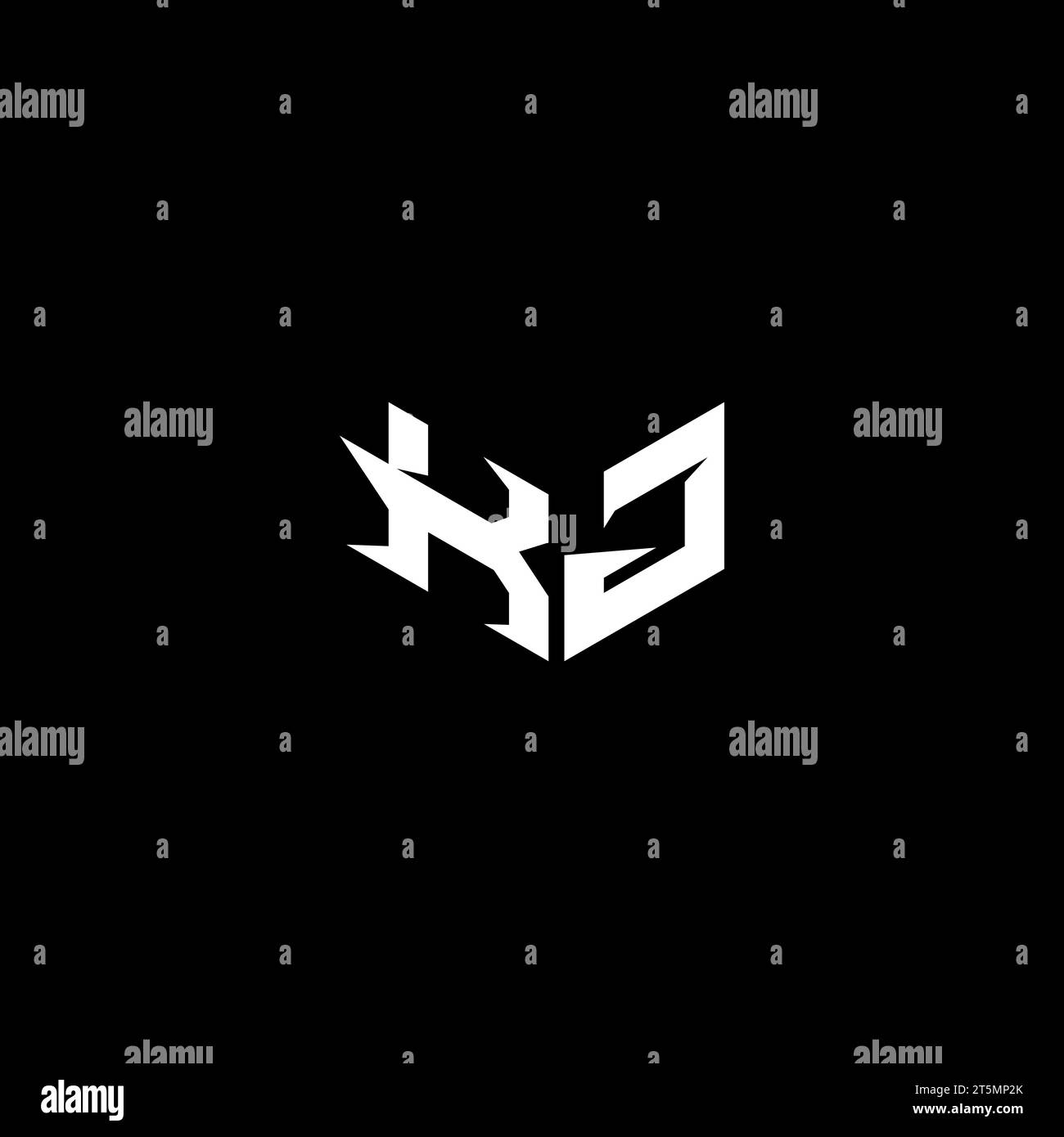 KJ Premium emblem logo initial esport and gaming design concept Stock ...