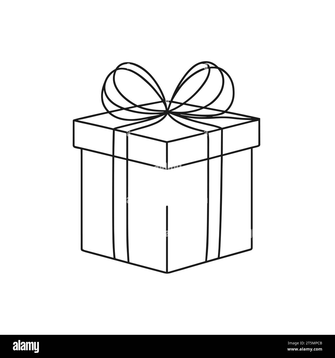 gift drawn with one line isolated. Vector illustration Stock Vector ...