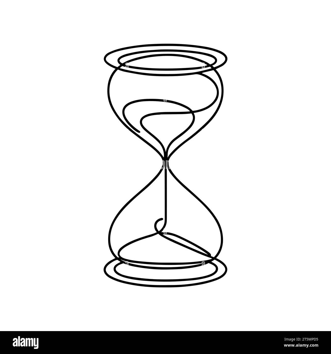 hourglass drawn with one line isolated. Vector illustration Stock ...