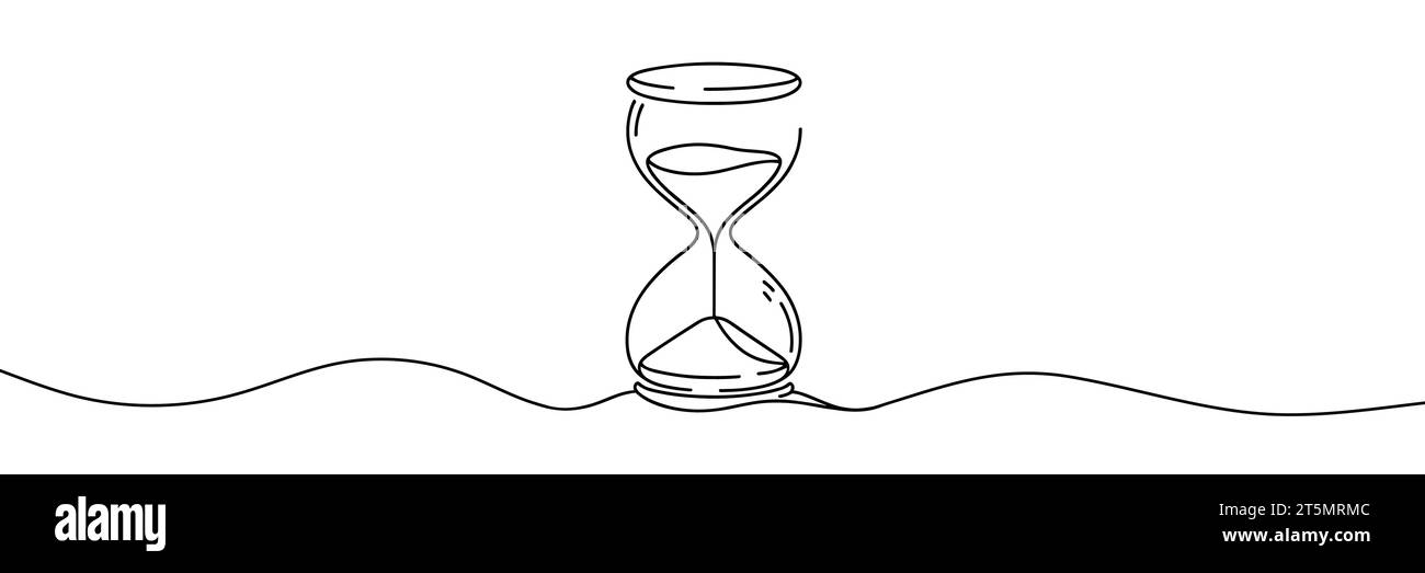 hourglass drawn with one line isolated. Vector illustration Stock ...