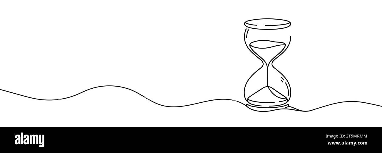 hourglass drawn with one line isolated. Vector illustration Stock ...