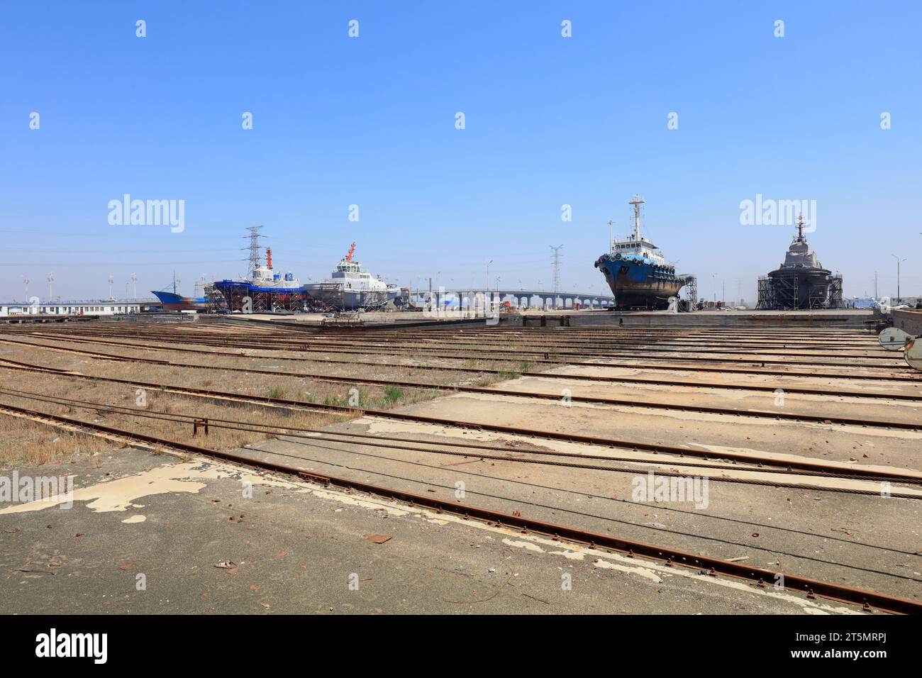 Ship pit in a shipyard Stock Photo - Alamy