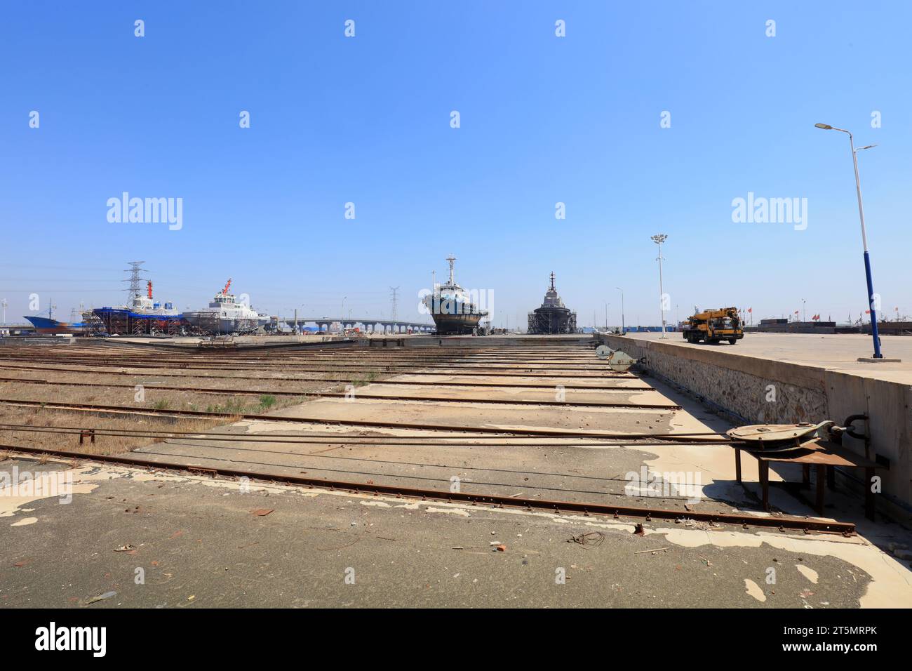 Ship pit in a shipyard Stock Photo - Alamy