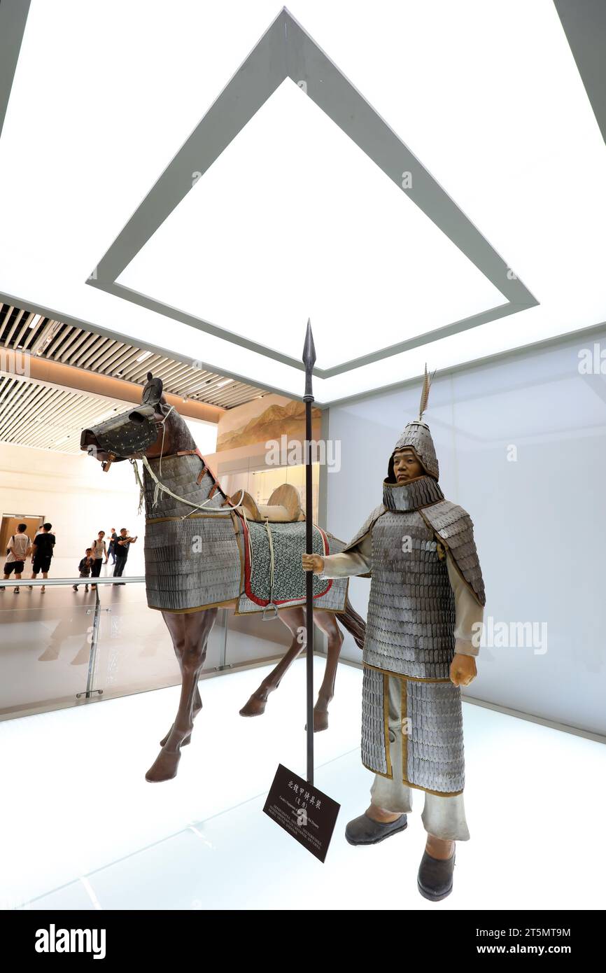 Beijing - June 28, 2019: Ancient Chinese cavalry equipment in the ...
