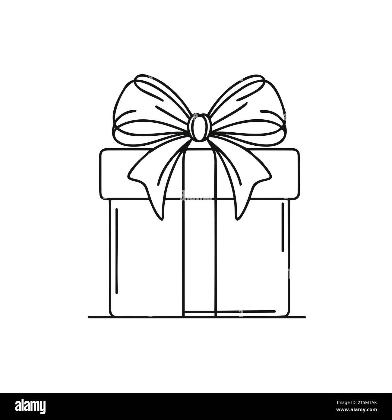 gift drawn with one line isolated. Vector illustration Stock Vector ...