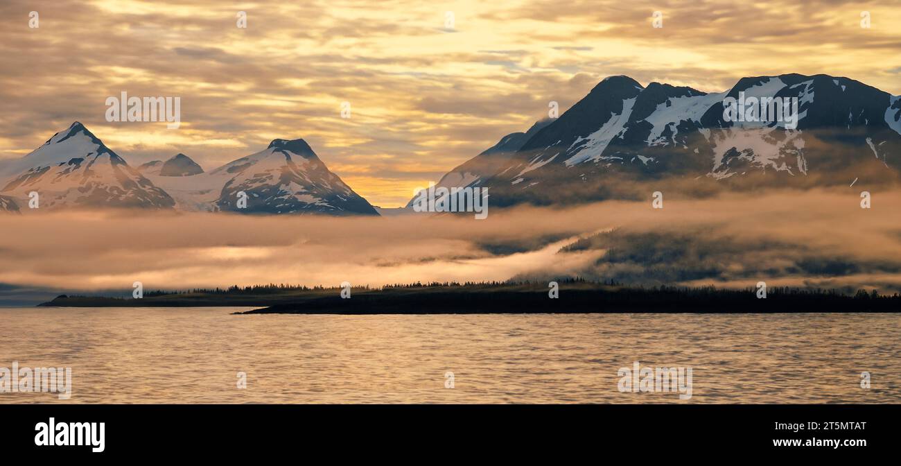 Dawn at the Inside Passage in Alaska, United States of America Stock ...