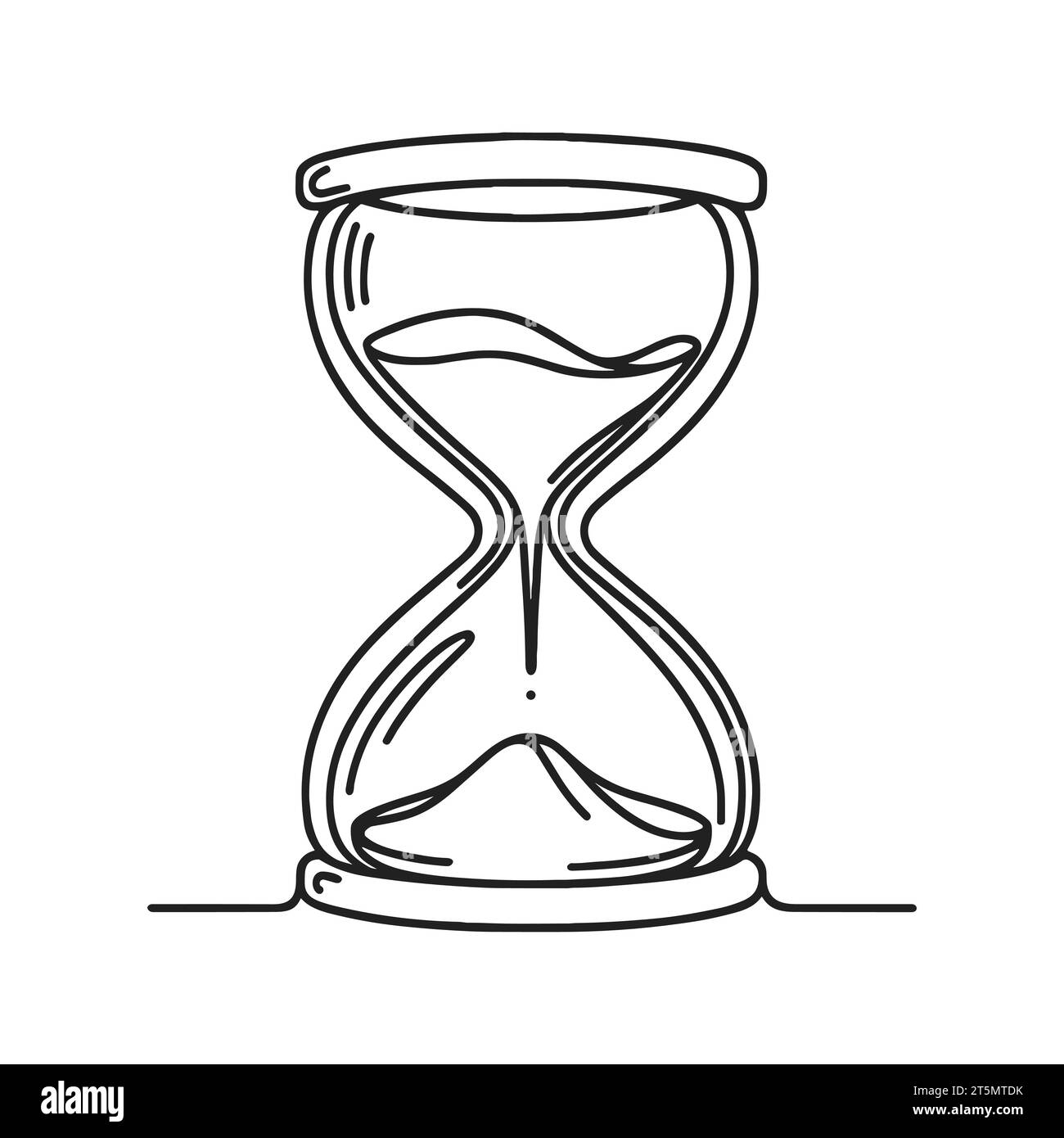 hourglass drawn with one line isolated. Vector illustration Stock ...
