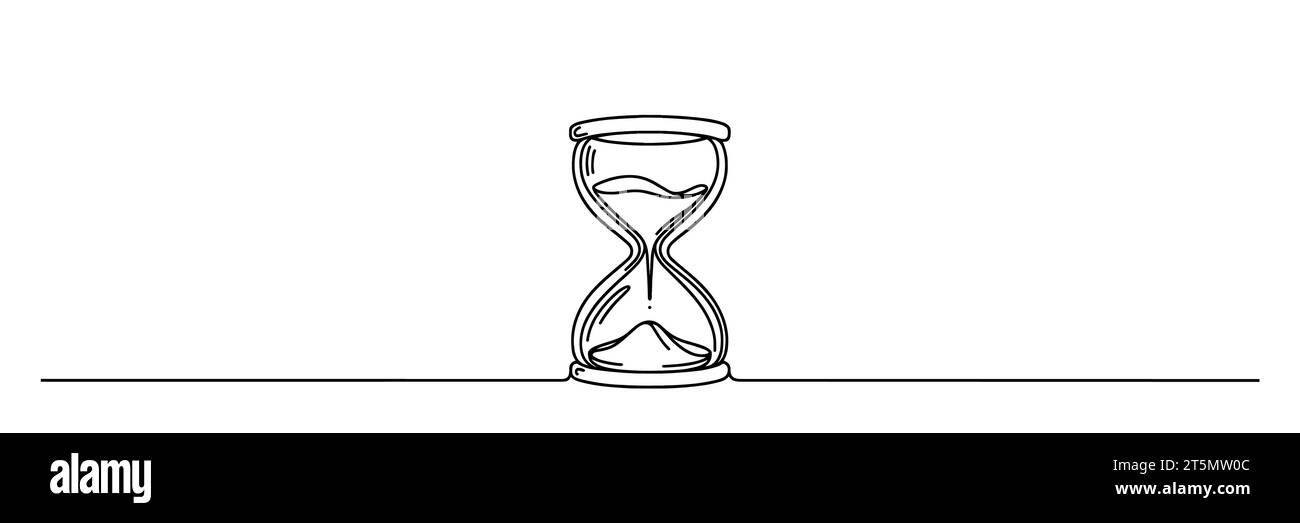 hourglass drawn with one line isolated. Vector illustration Stock ...