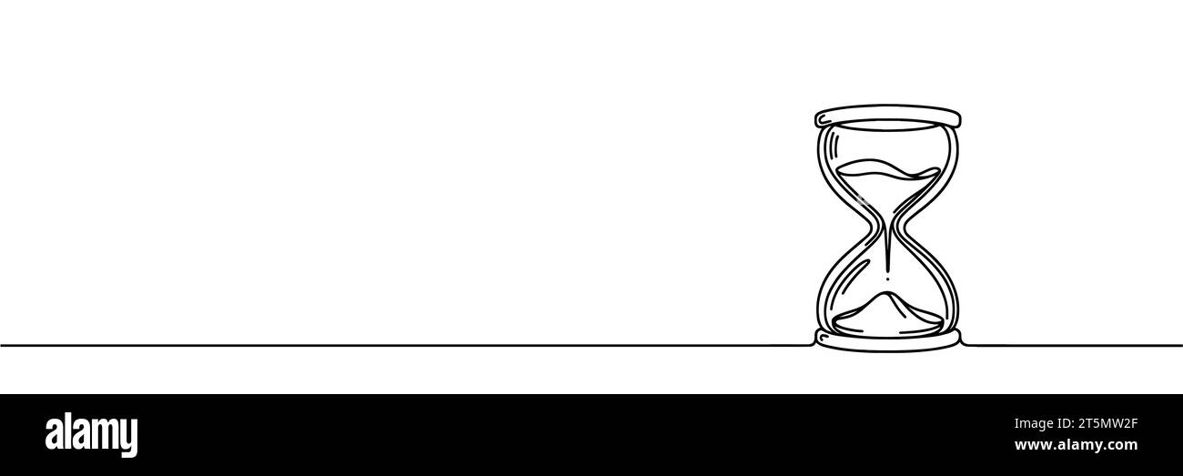 hourglass drawn with one line isolated. Vector illustration Stock ...