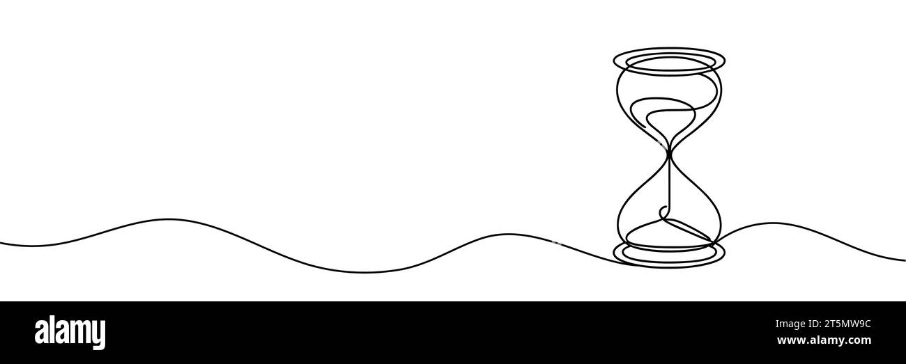 hourglass drawn with one line isolated. Vector illustration Stock ...