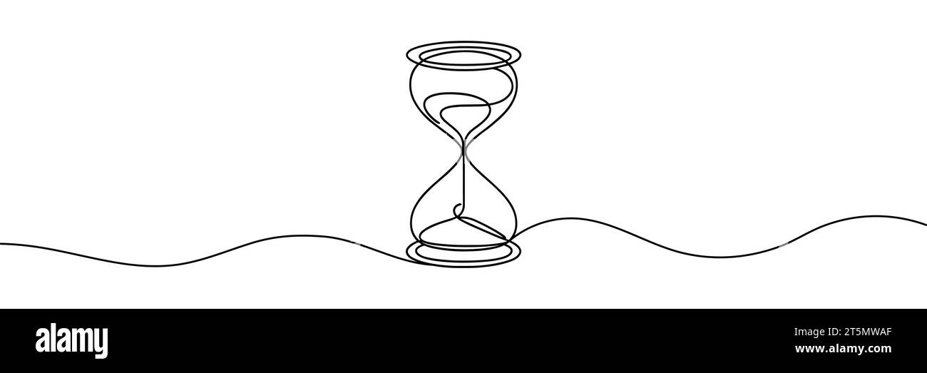 hourglass drawn with one line isolated. Vector illustration Stock ...