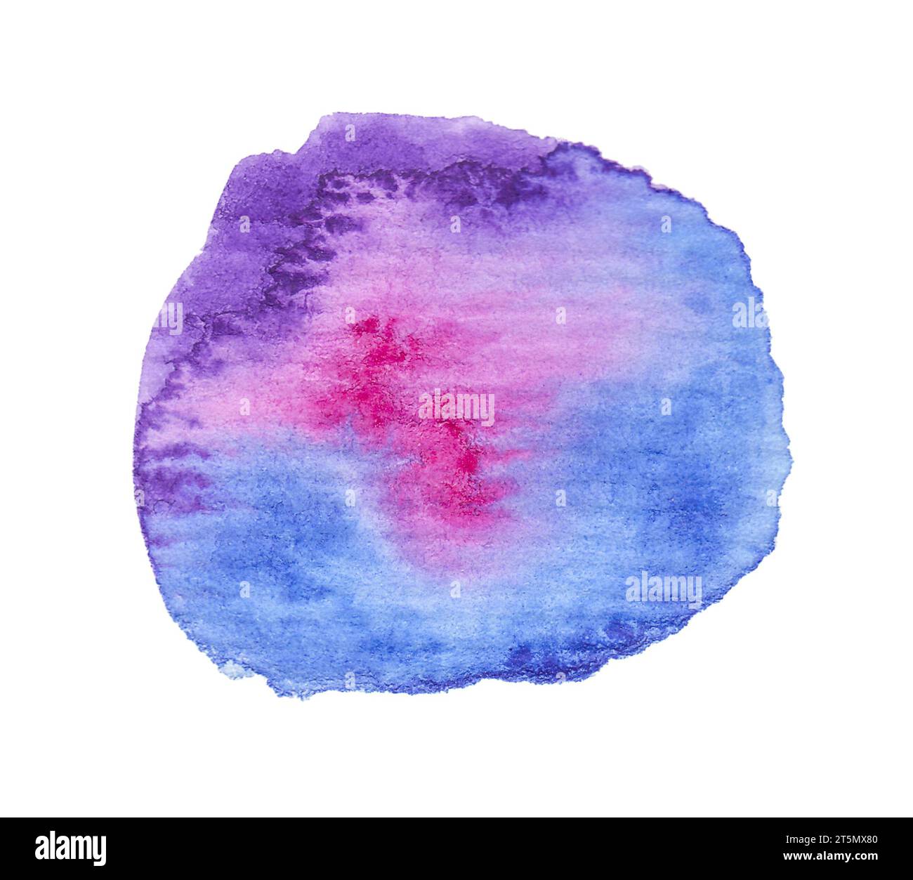 Hand painted watercolor blob on textured paper isolated on white ...