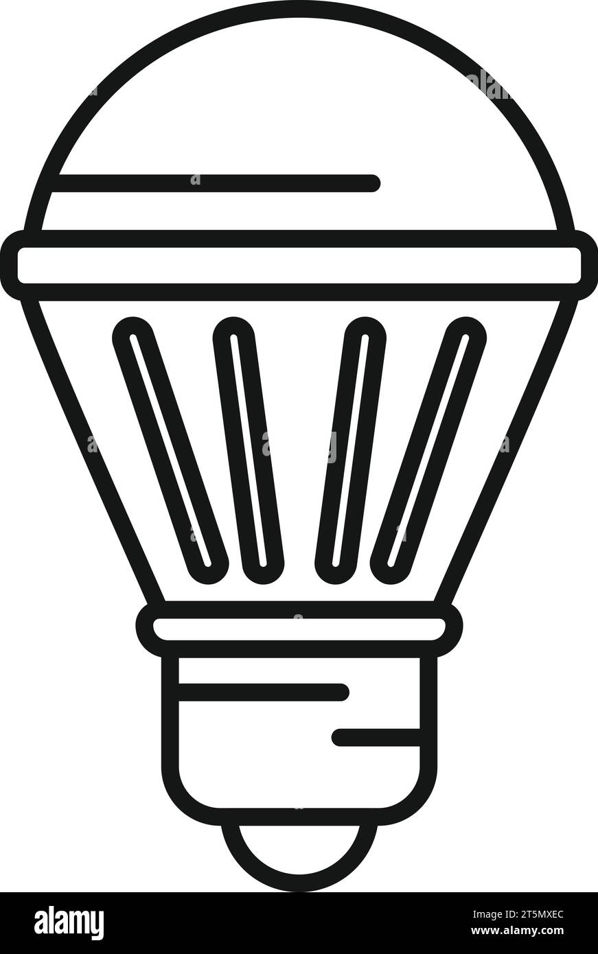 Plastic led bulb icon outline vector. Online control. Mobile ...