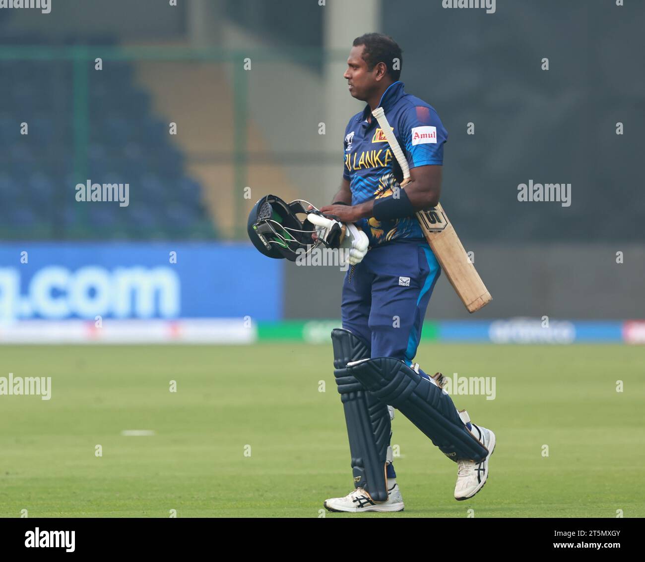 New Delhi, Delhi, India. 6th Nov, 2023. Angelo Mathews of Sri Lanka was ...