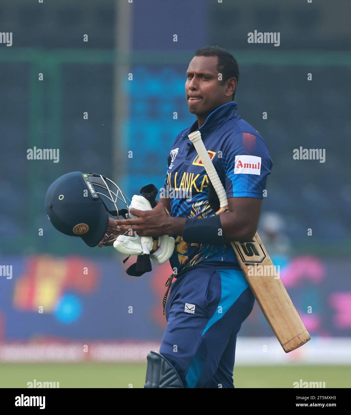 New Delhi, Delhi, India. 6th Nov, 2023. Angelo Mathews of Sri Lanka was ...