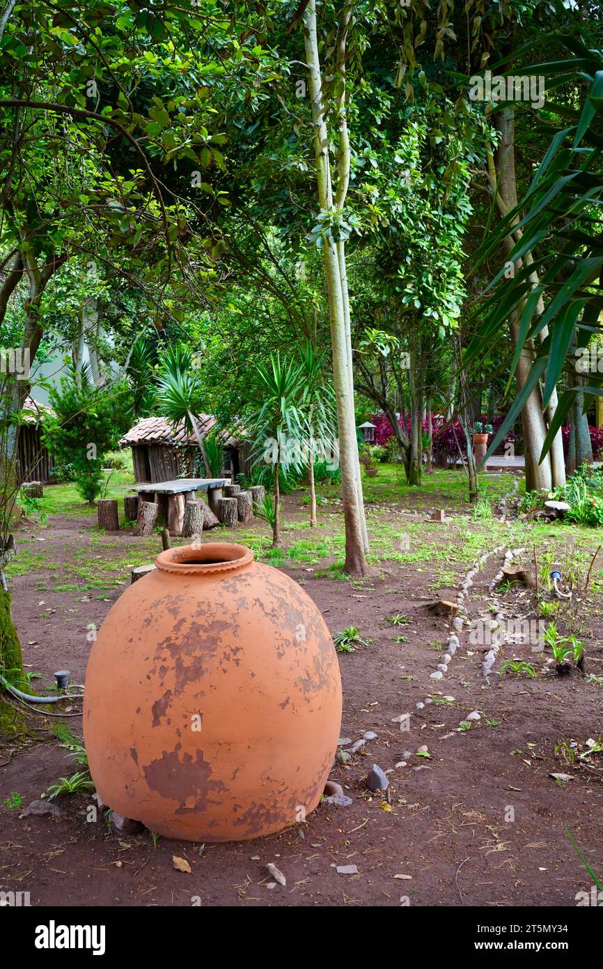 Large Terracotta Pot in a beautiful garden setting. Peru Stock Photo ...