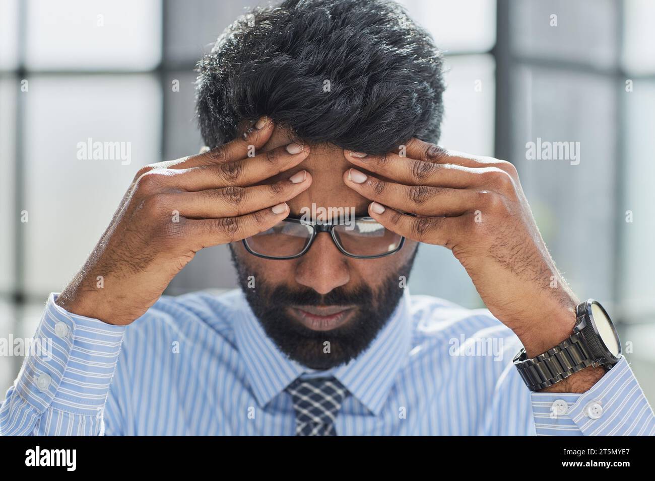 Desperate businessman, trying to find a solution to his problem Stock ...