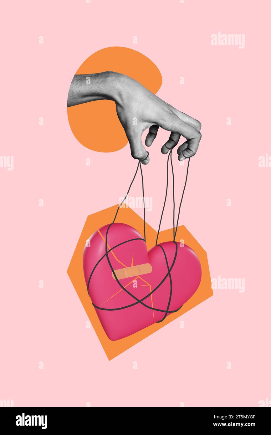 Vertical template collage of human hands fingers manipulation strings ...