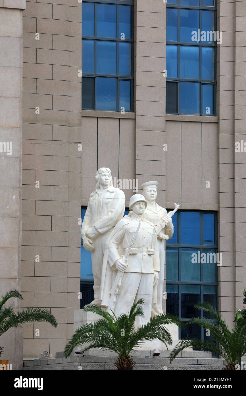 Beijing - June 28, 2019: Figure Sculpture outside the Chinese People's ...