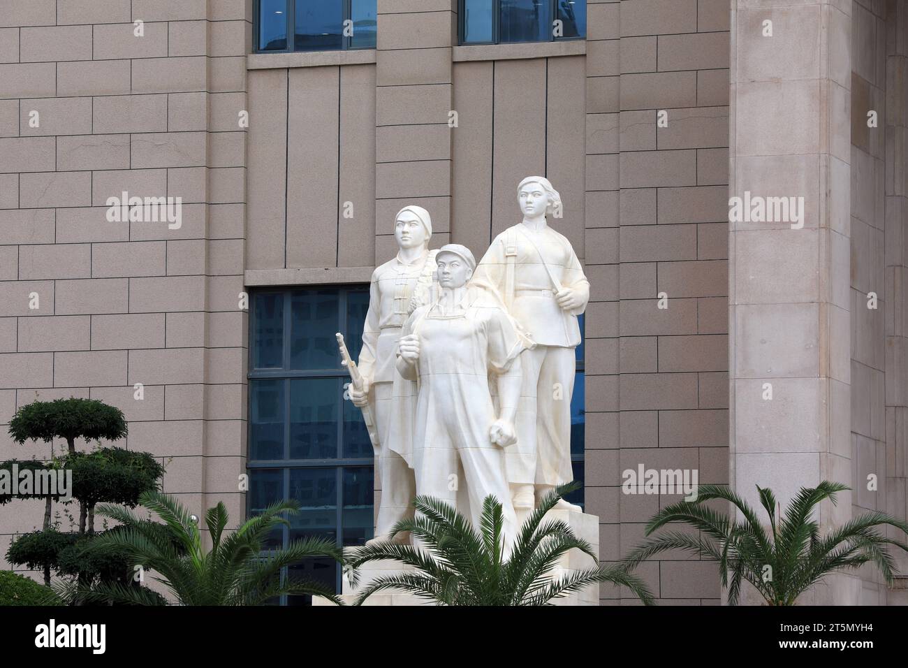 Beijing - June 28, 2019: Figure Sculpture outside the Chinese People's ...