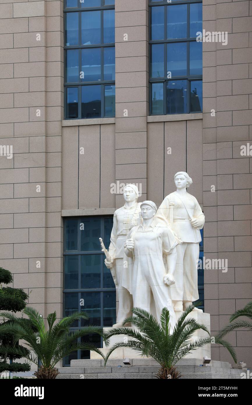 Beijing - June 28, 2019: Figure Sculpture outside the Chinese People's ...