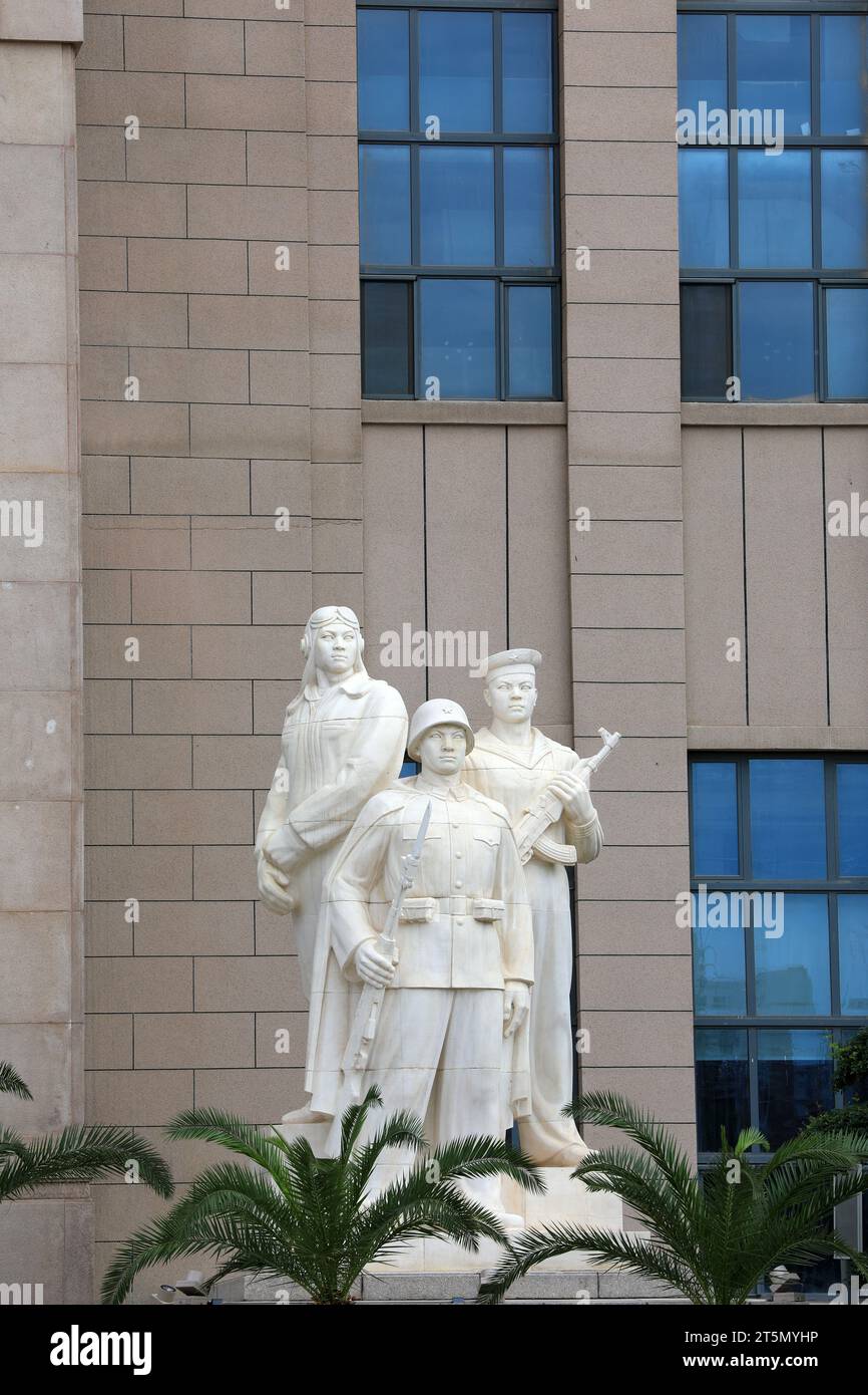 Beijing - June 28, 2019: Figure Sculpture outside the Chinese People's ...