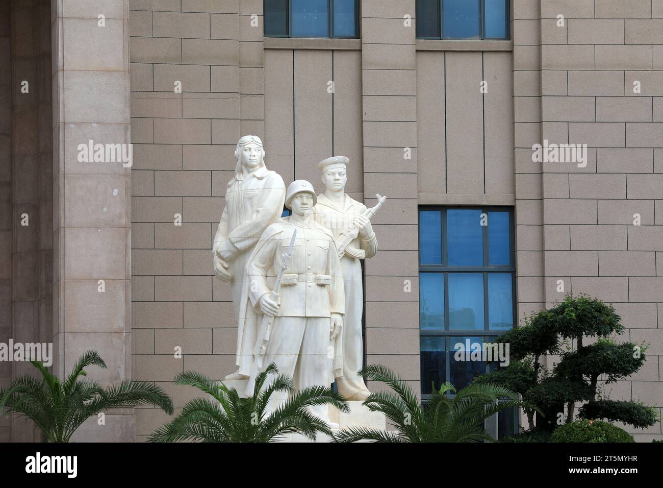 Beijing - June 28, 2019: Figure Sculpture outside the Chinese People's ...