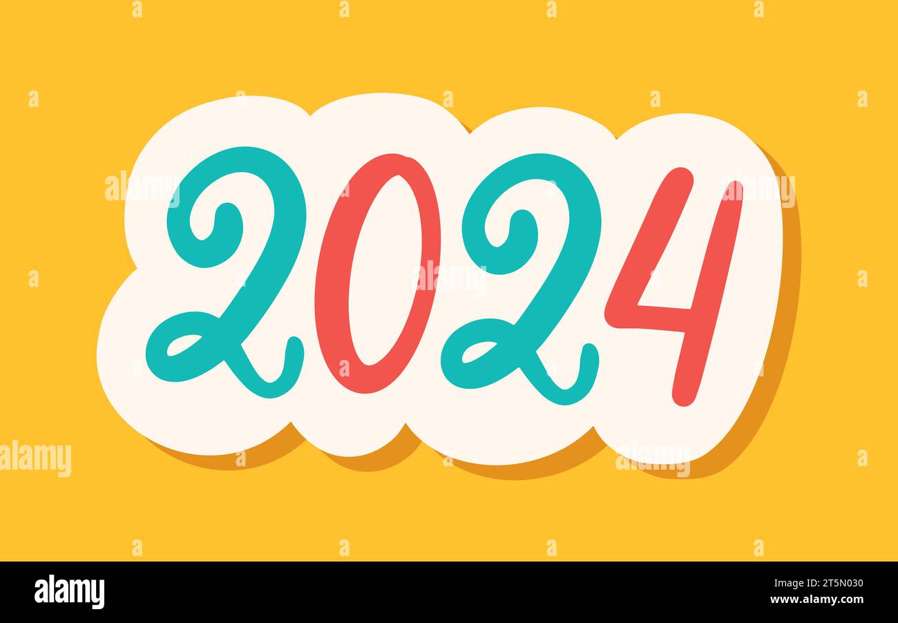 Happy 2024 cut Stock Vector Images - Alamy