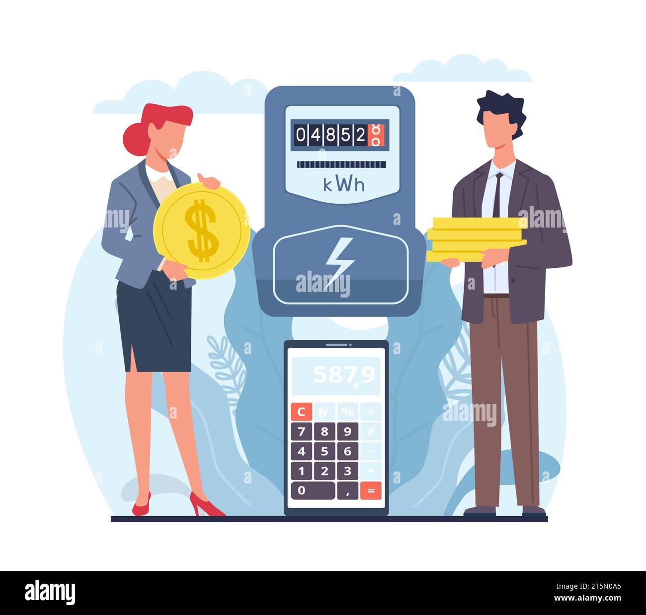 Family paying bills Stock Vector Images - Alamy
