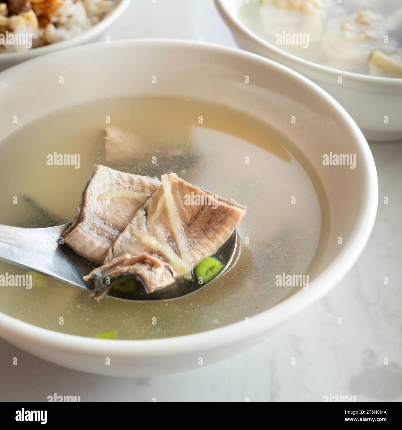 Milkfish skin soup, distinctive and famous seafood cuisine of Taiwanese ...