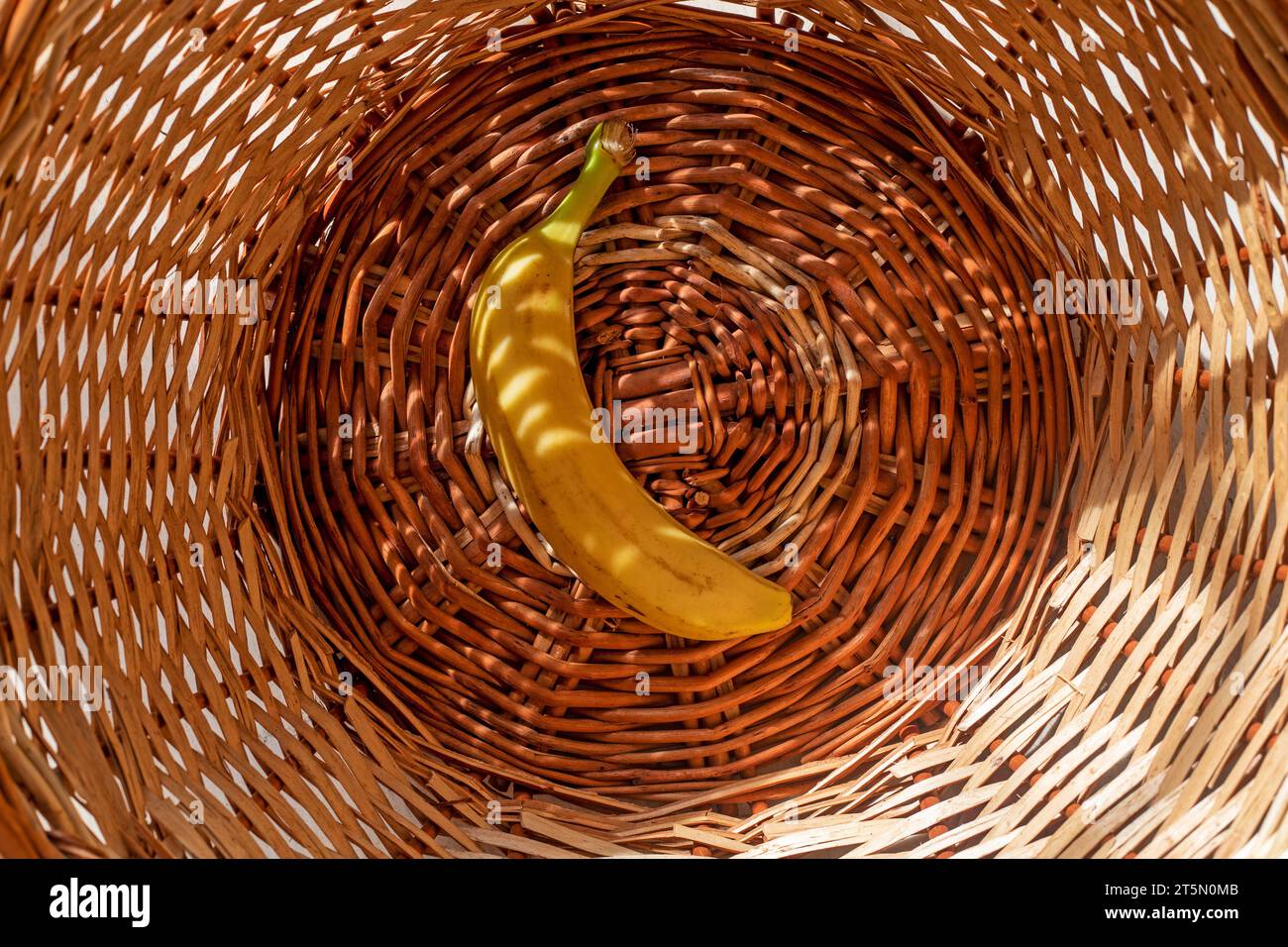 yellow banana in rattan basket Stock Photo - Alamy
