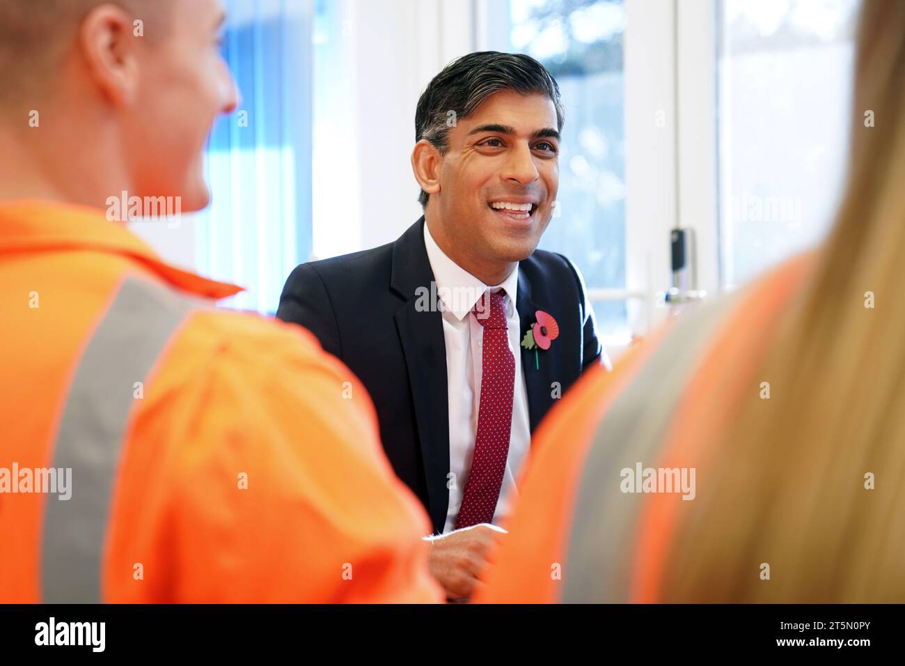 Prime Minister Rishi Sunak meets apprentices during a visit to the ...