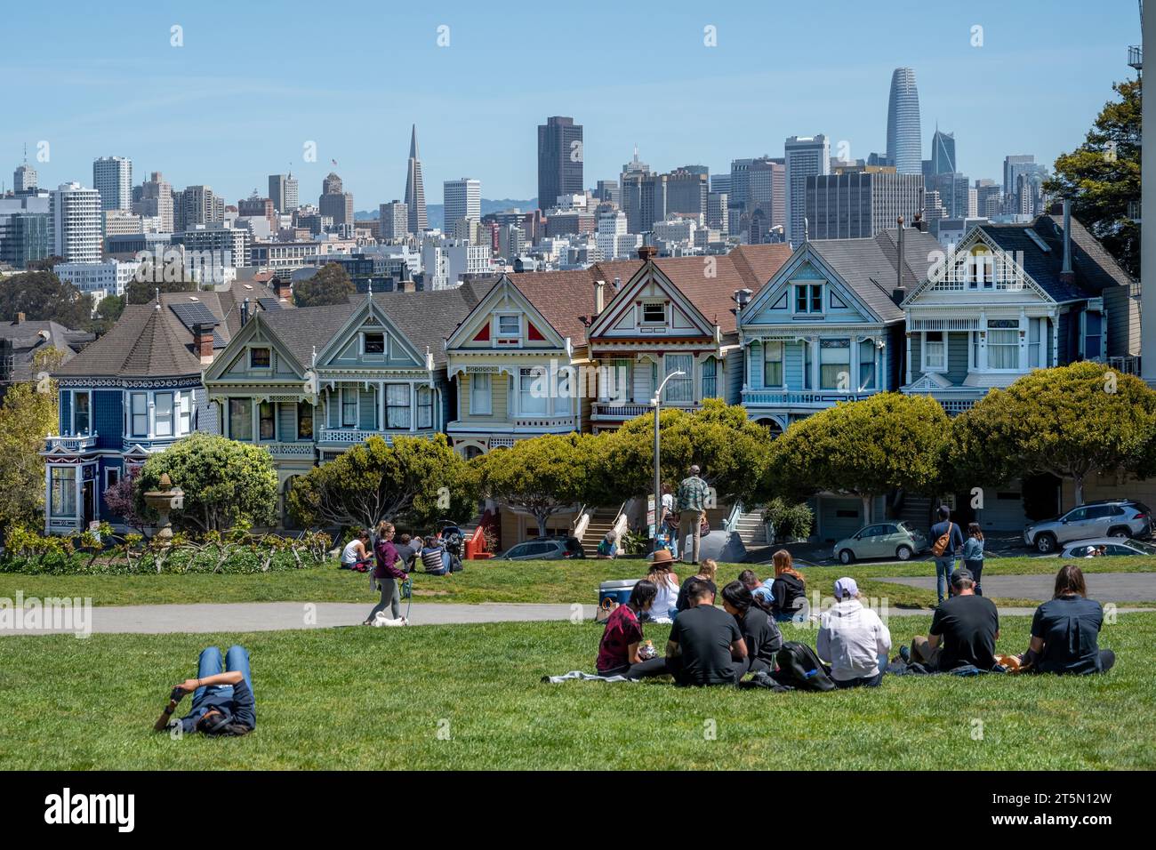 Alamo Square Park, San Francisco, California, USA - April 22, 2023 ...