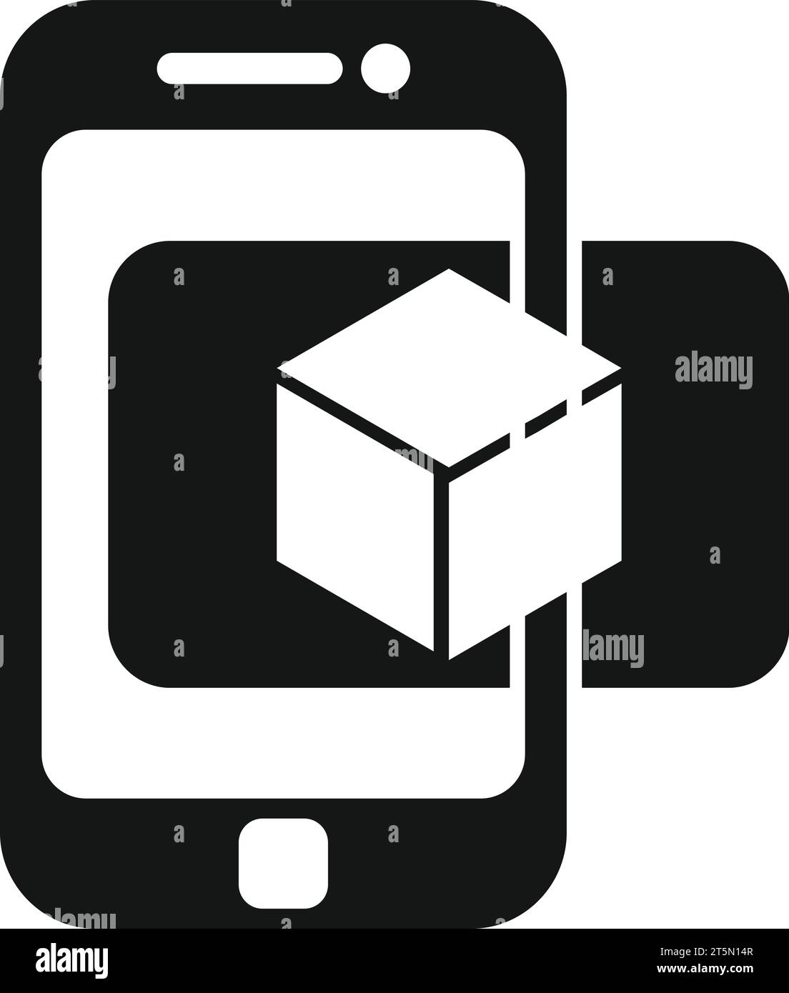 Augmented reality phone app icon simple vector. Video code. Gadget ...