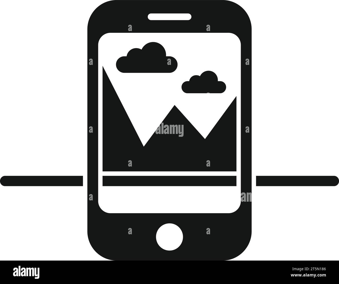Augmented reality phone landscape icon simple vector. Scan game. Video ...