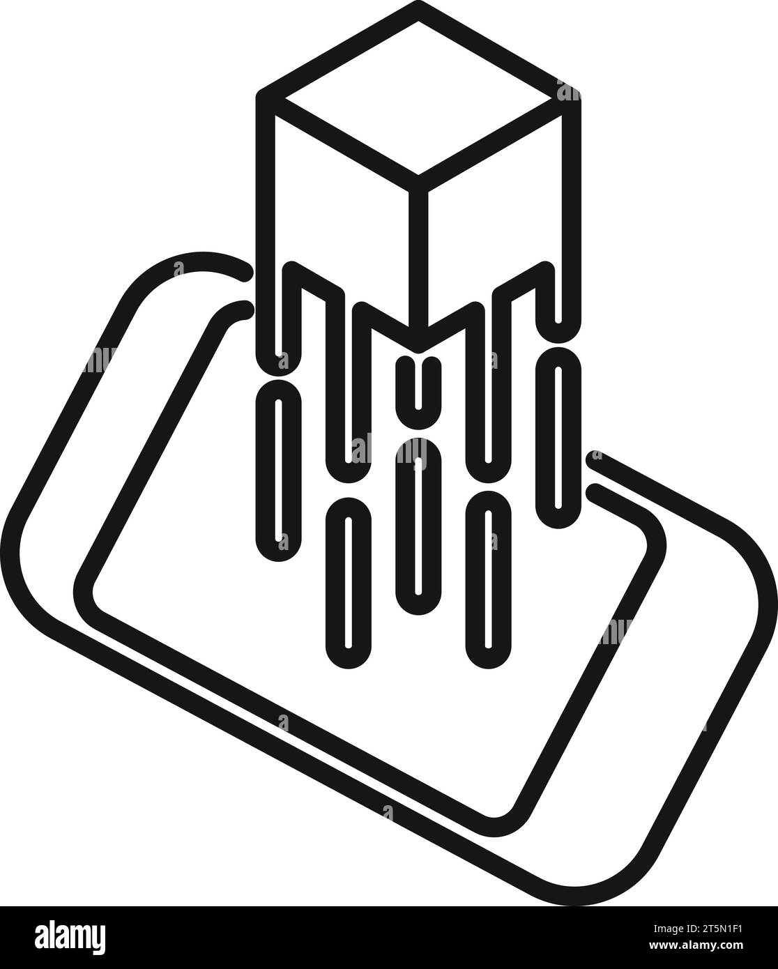 Augmented reality smart cube icon outline vector. Digital screen. 3d ...