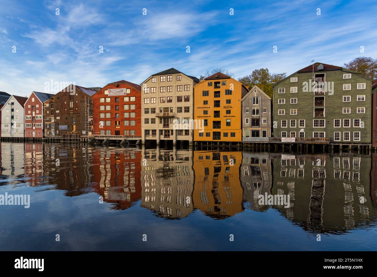 Colourful waterfront warehouses wharfs buildings of Bakklandet on ...