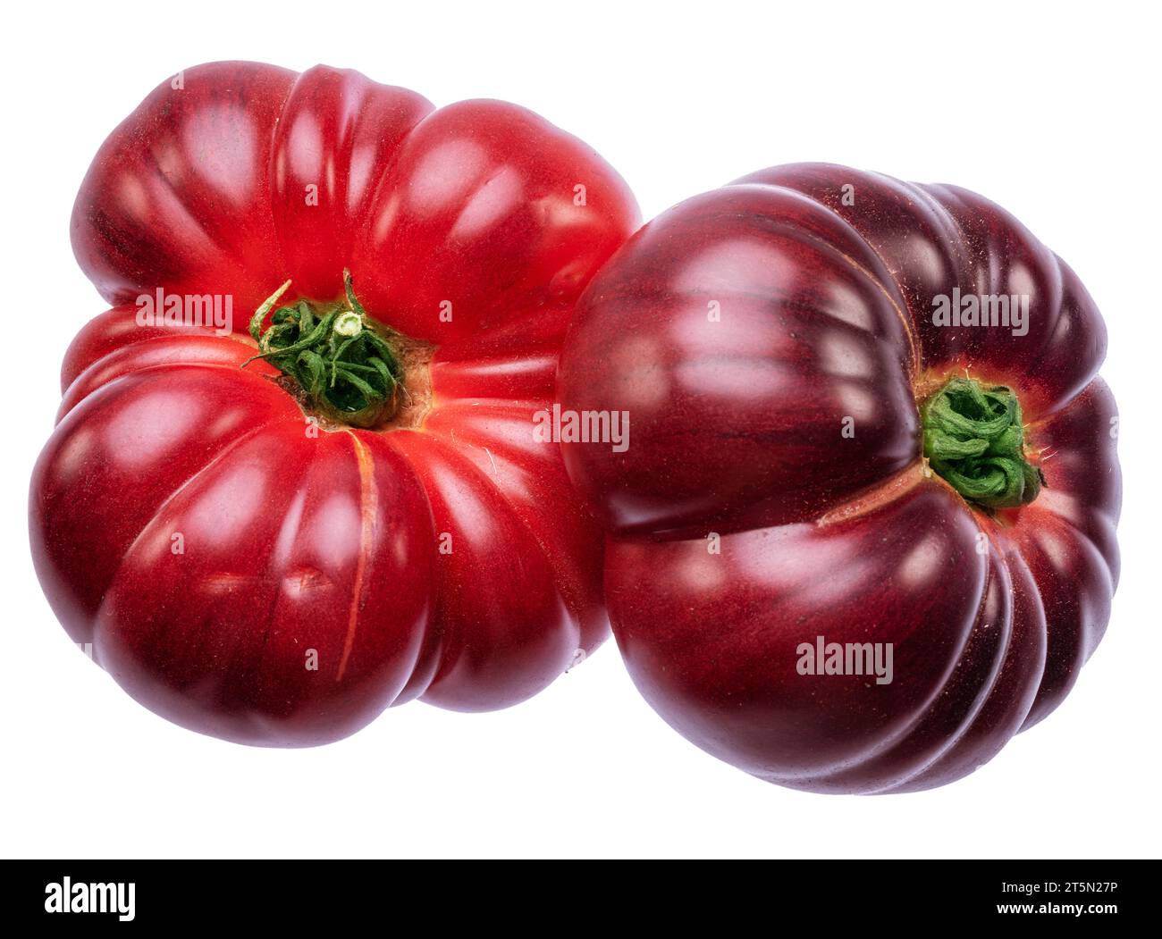 Cherokee purple tomatoes isolated on white background. File contains ...