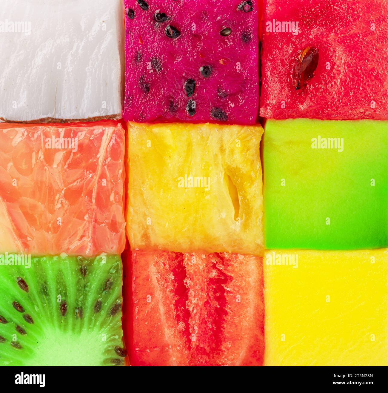 Fruit puzzle. Colorful food background or pattern arranged of different ...