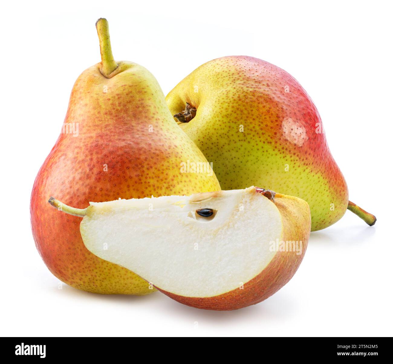 Pears and pear slice isolated on white background Stock Photo - Alamy