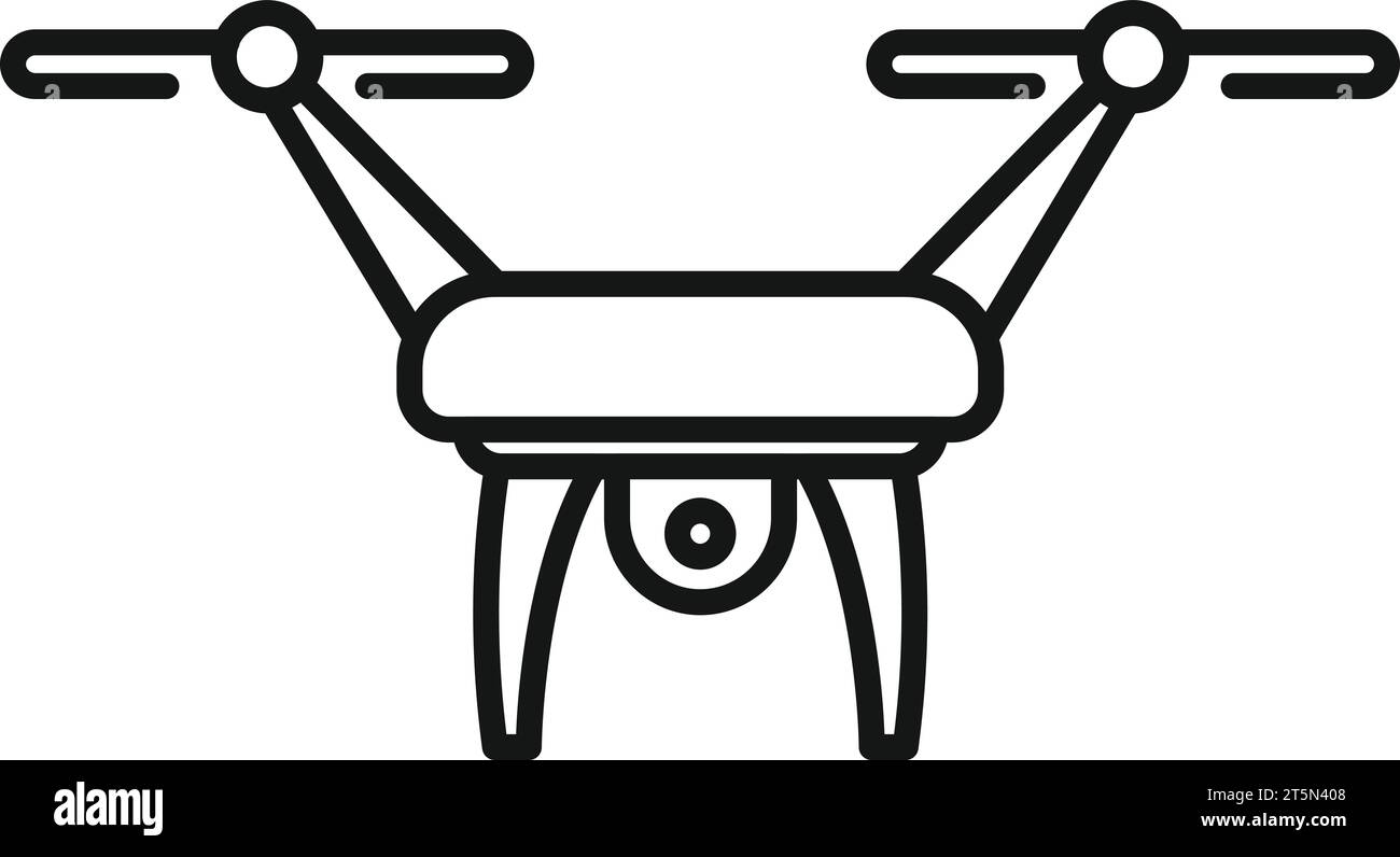 Drone map tech icon outline vector. Aerial land view. Remote smart ...
