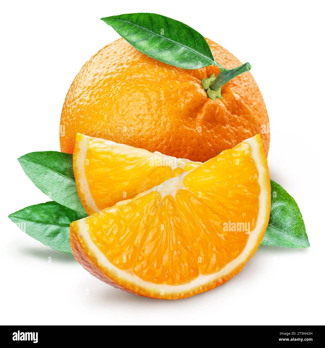 Ripe orange fruit and orange slices isolated on white background Stock ...