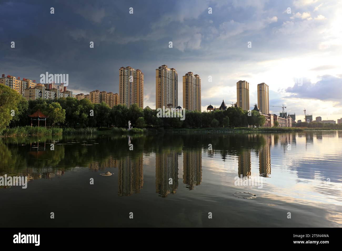 Waterfront City Architectural Scenery, North China Stock Photo - Alamy
