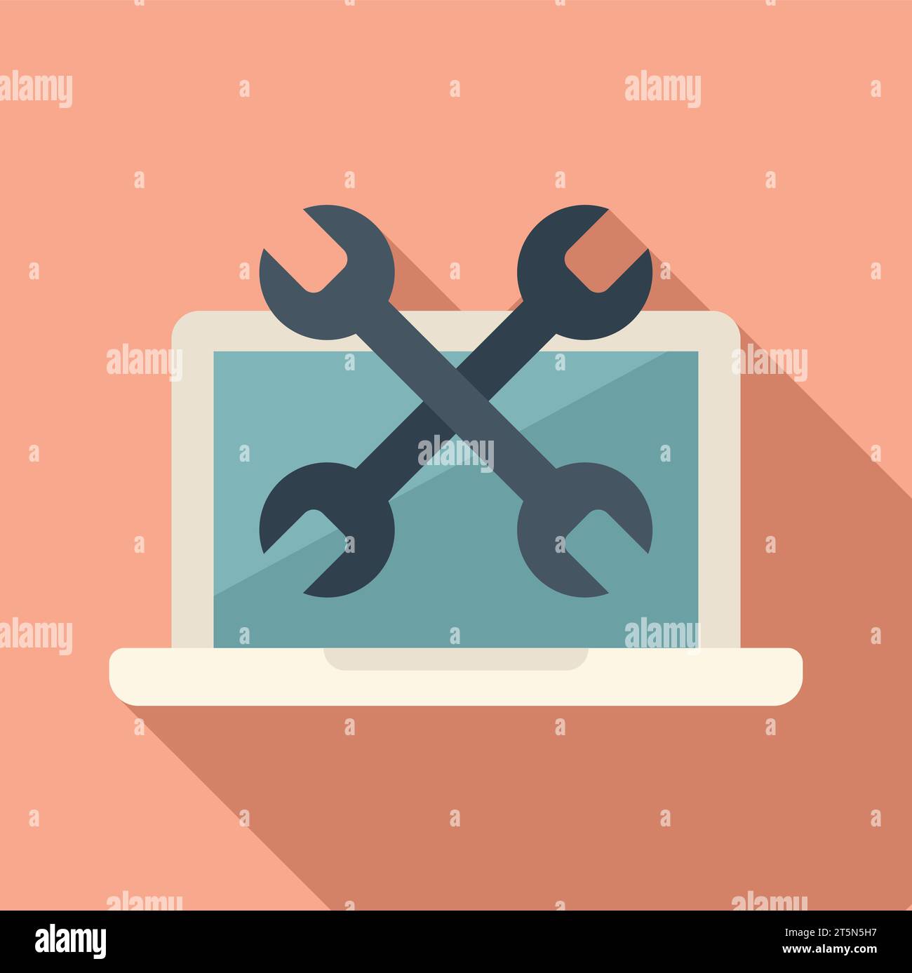 Service repair tool wrench icon flat vector. Tool fix. Error gadget fan ...