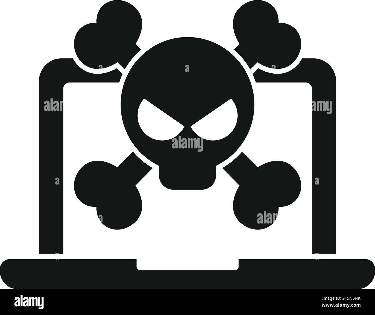 Danger laptop virus icon simple vector. Digital desktop. Button tool ...