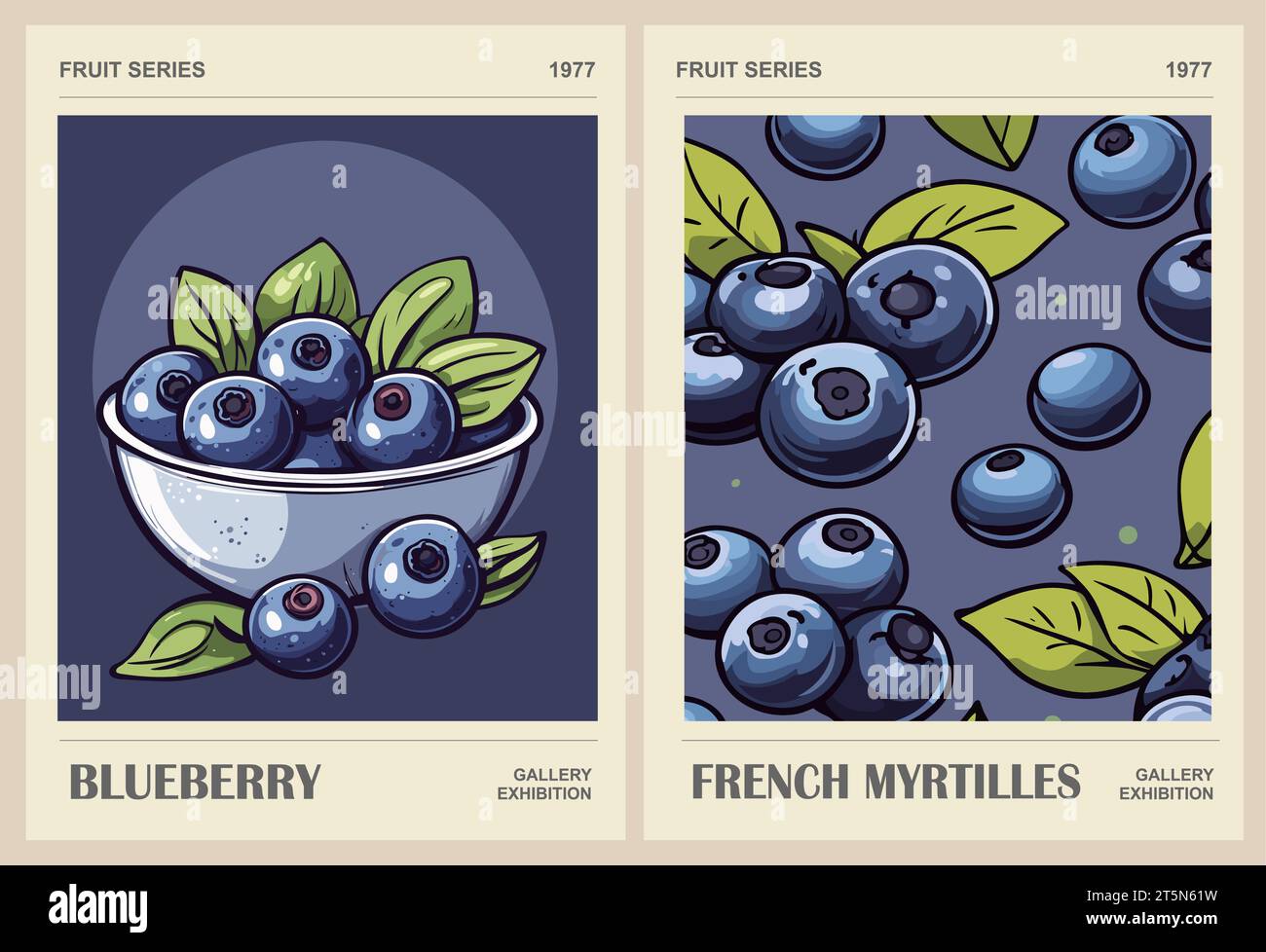 Set of abstract Blueberry Fruit Market posters Stock Vector Image & Art ...