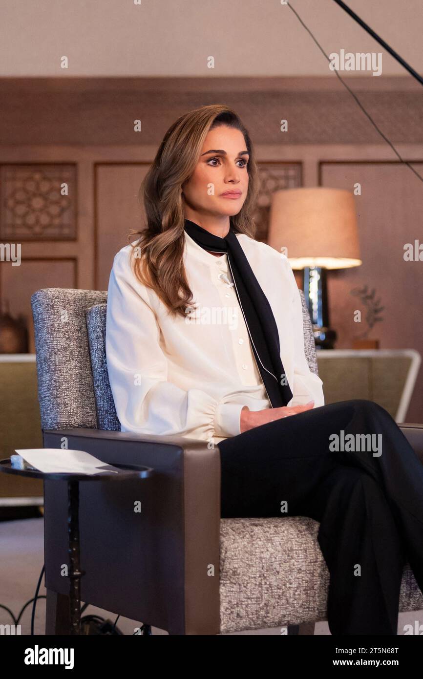 Amman, Jordan. 05th Nov, 2023. Jordan's Queen Rania Al Abdullah ...